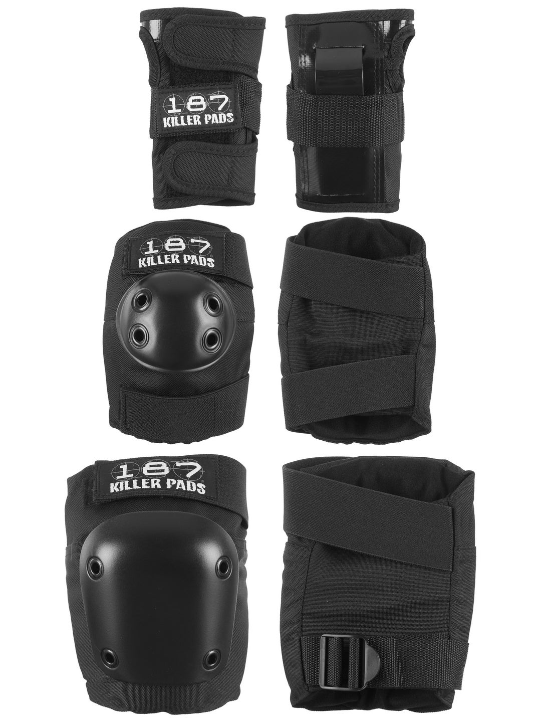 187 Adult Six Pack Pad Set Black | Skate Warehouse