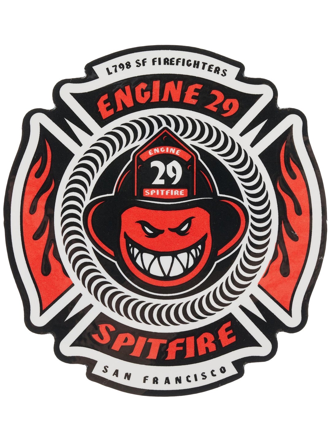 Spitfire x Engine 29 Maltese 3.75" Sticker | Skate Warehouse