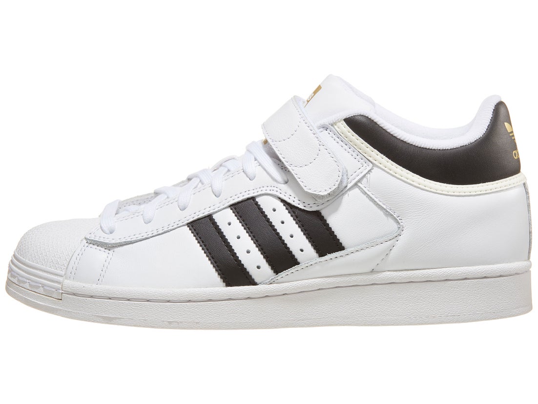 Adidas Pro Shell ADV Shoes White/Core Black/Gold | Skate Warehouse