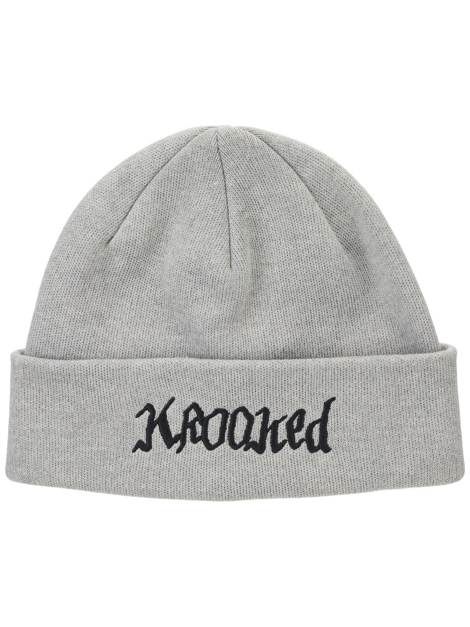 Krooked Double OK Script Beanie Heather Grey | Skate Warehouse